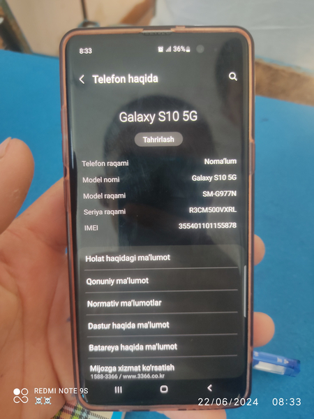 Samsung S10+ 5G 256gb ishlashi chotki kelishamiz