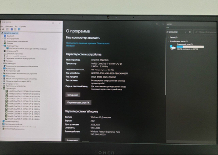 HP Omen Gaming Core i7 10750H. RTX 2070 8GB. Display 300Ghz