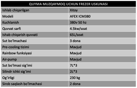 Quyma muzqaymoq ishlab chiqarish uskunasi AF-B004