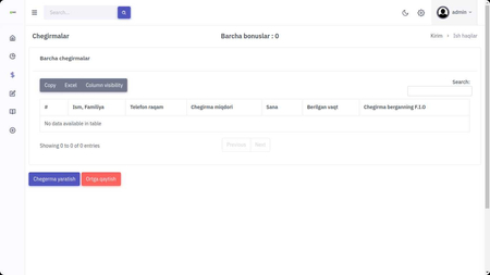 O'quv markazlar uchun boshqaruv tizimi - admin panel