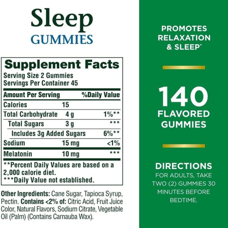 Natures Bounty Sleep Gummies 10mg