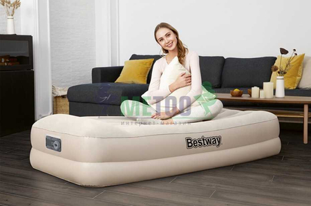 Кровать надувной-191х97х42 см Bestway-67694 Насос и доставка бесплатно