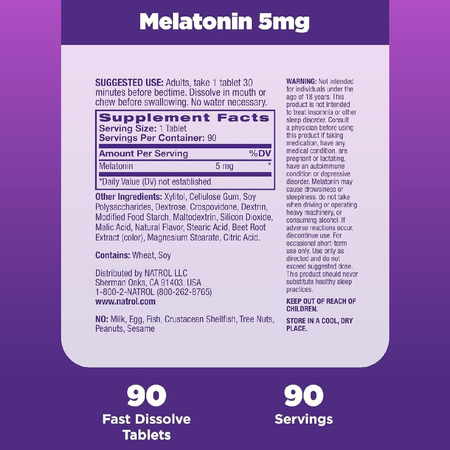 Natrol Мелатонин 5 мг