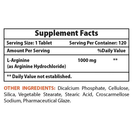 Аргинин L-Arginine 1000 mg 120 Ct  Nova Nutritions USA