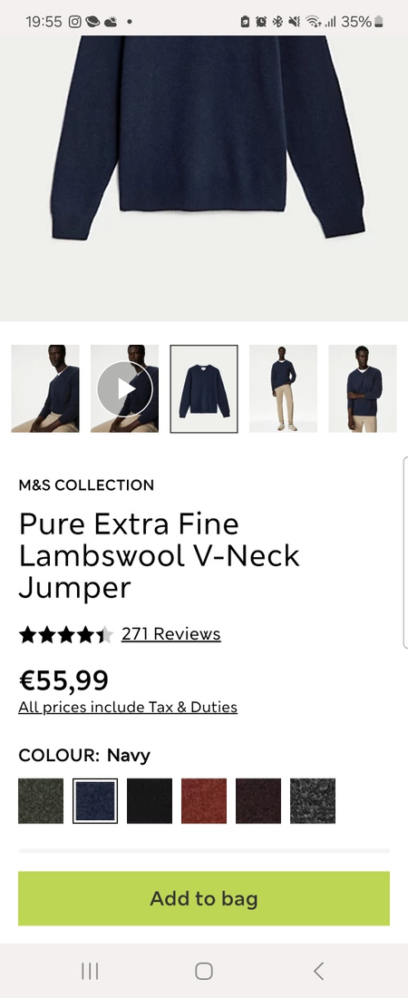 Mark&Spencer овечья шерсть