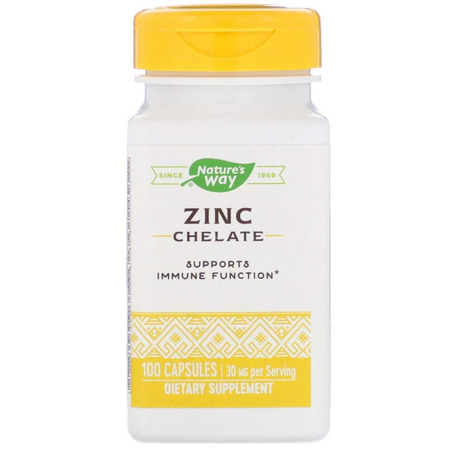 Хелат цинка, Zinc Chelate, Nature's Way, 30 мг, 100 капсул