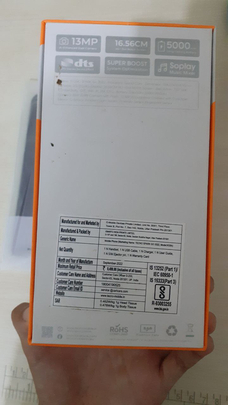 Tecno spark Go 2022