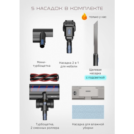 Вертикальный пылесос Wollmer D707 Sapphire Global version