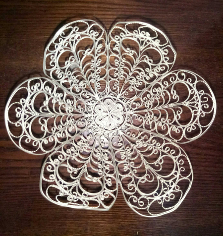 мельхиоровая ажурная ваза