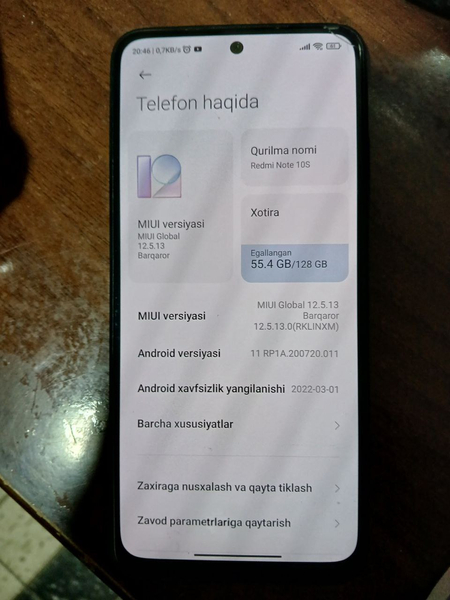 Redmi note 10S 128/6
