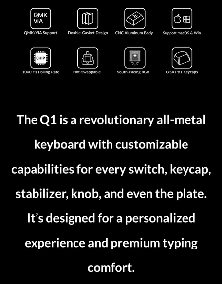 Keychron Q1 QMK Custom Mechanical Keyboard - Version 2