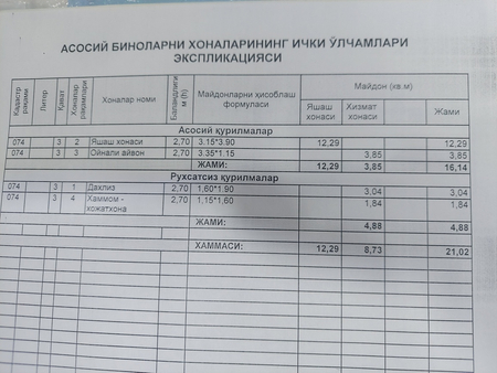 Продаю Яшнабадский р-он малосемейка 1-ком 3-этаж 4-этажном Доме