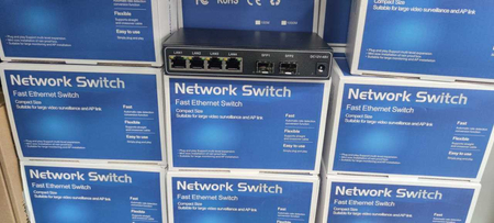 POE коммутатор 4+2sfp для оптики