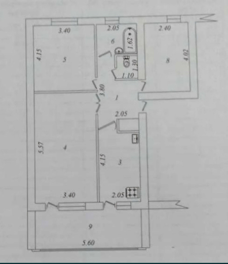 Феруза кафе Шукрона,205 школа. 3/2/5 77-серии.  Балкон 2×6. 75м²