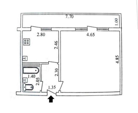 СРОЧНО !! Продается квартира в Яшнабаде 1/3/9 ( 42 кв/м ) Авиасозлар 1