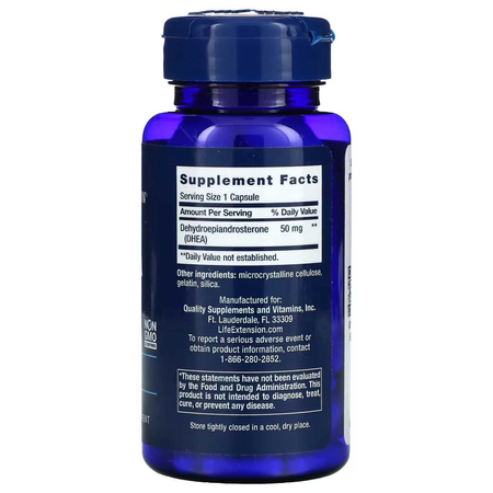 Life Extension DHEA 50 mg, ДХЭА 50 мг, ДГЭА 50 мг.