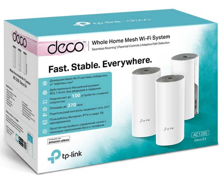 TP-Link Deco E4 3-pack AC1200 Домашняя Mesh WiFi система роутер router