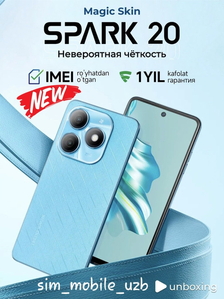 Tecno Spark 20 2024 New Super Skidka+Garantiya+Dastavka