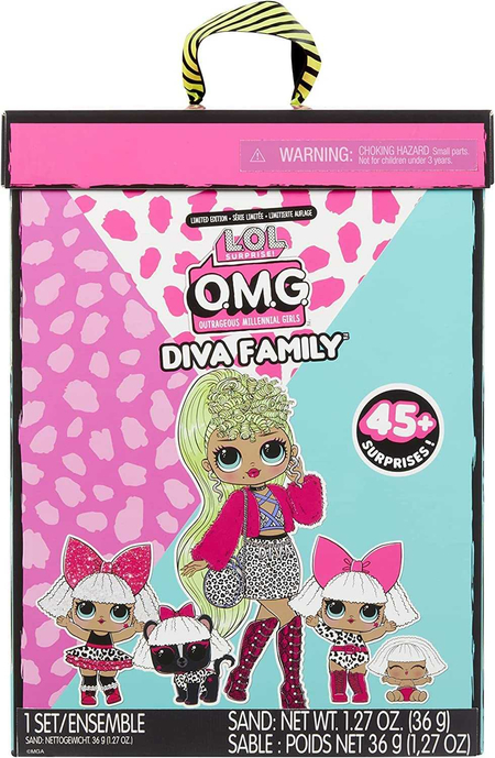 LOL Surprise OMG Diva Family Набор кукол ЛОЛ семья Дива 45 сюрпризов