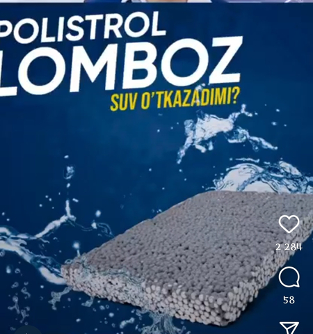 Polistrol lo'mboz yangi texnologiya uylani ustini bosirish uchun suxoy