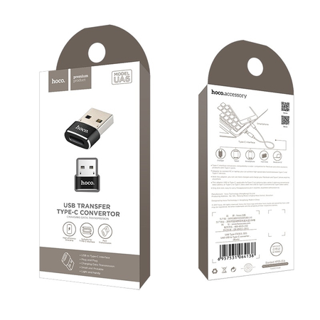 Adapter USB-A to Type-C «UA6» charging data transfer convertor
