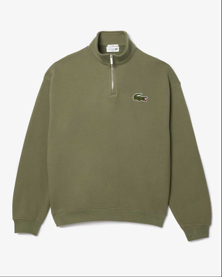 Толстовка Lacoste свободного кроя с воротником на молнии и значком