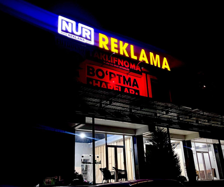 Nur reklama banner bukva bortma harflar tablo vizitka flayer reklama