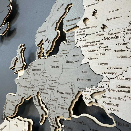 Интерьерная карта мира Серая 160Х95 см на стену ТЕЛЕГРАМ: [maps_of_uz]