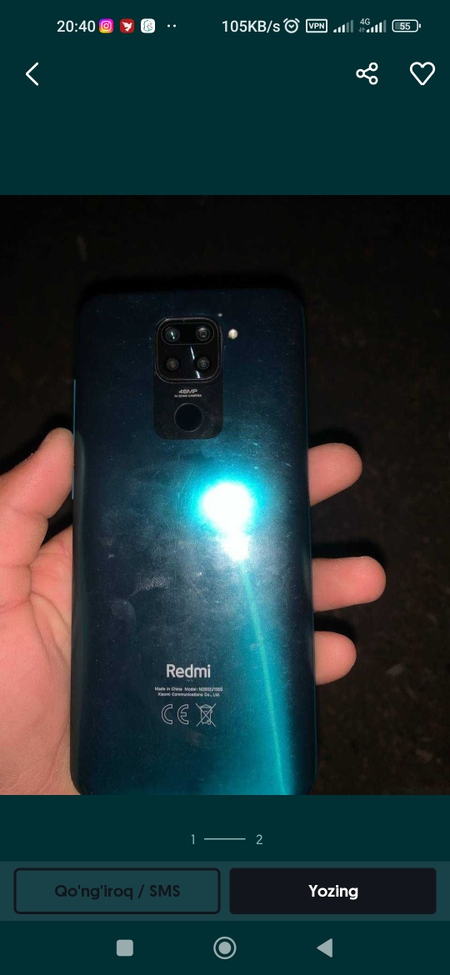 Redmi not 9 telfoni
