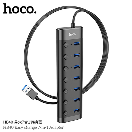 USB 3.0 Hub 7 портовый USB переключатель hoco HB40