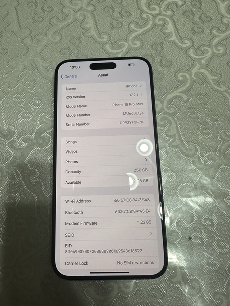 Iphone 15 Pro Max LL/A 256GB