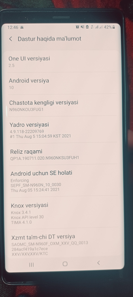 Samsung not9 128gb 6 ram