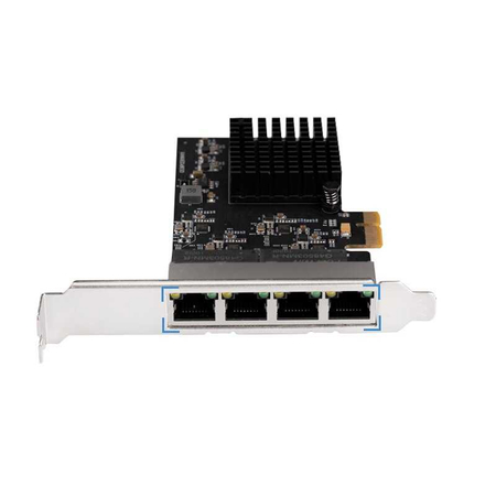 PCIE X1 RJ45 четырехъядерный