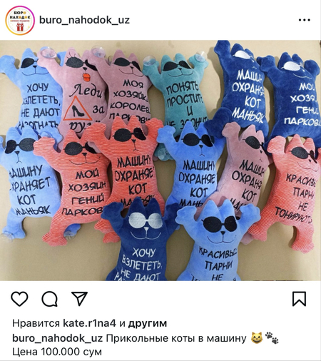 Игррушка кот в машину на липучках