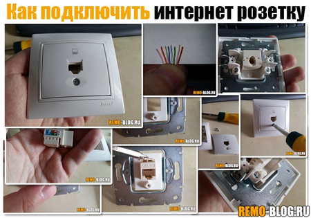 Установка сетевой разетки обжим прозвонка