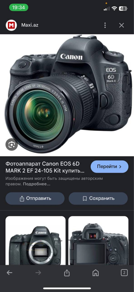 Kamera Canon mark 2 d6 sotiladi