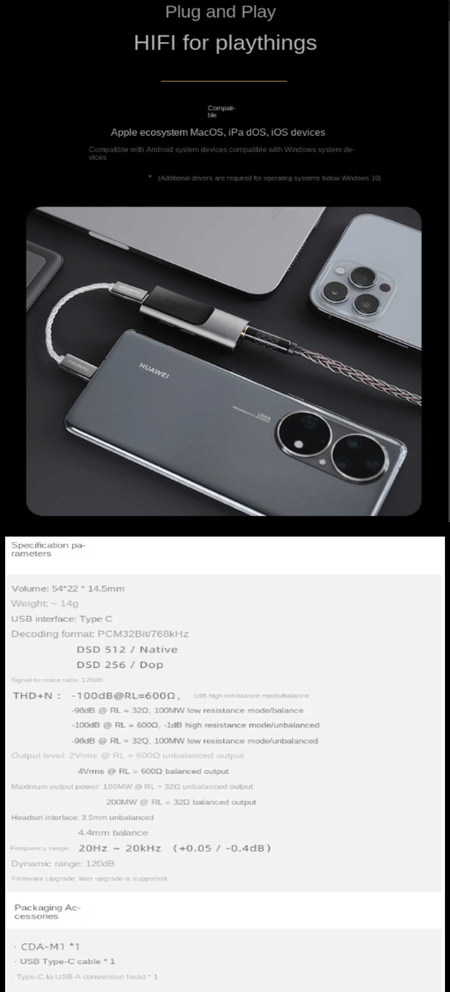 Новый ЦАП Colorfly CDA M1 Android & IOS