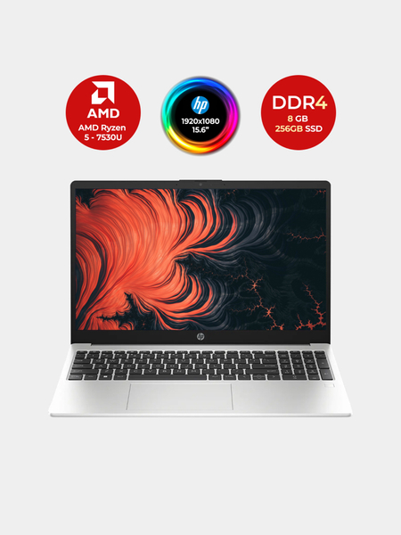 Super narx! HP 255 G10/ R5-7530U/ 8GB DDR4/15.6 FHD/Uzum nasiya, Solfy