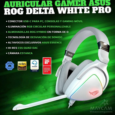 Топ!ASUS Rog Delta White Edition Игровые Наушники/Гарнитура