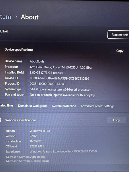 Lenova notebook icore3