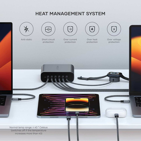 Satechi 6-портовое зарядное устройство GaN USB-C мощностью 200 Вт