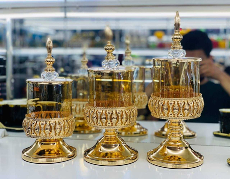 Qopqoqli kristalli shisha  idish qandolat idishi Yevropa uslubida