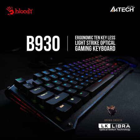 СКИДКА! RU/ENG! Свитчи Brown Оптическая Клавиатура Bloody B930 TKL