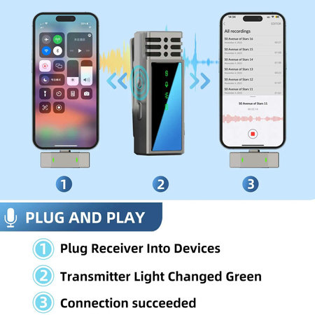 Беспроводной микрофон Jmary MW15 для Type-C и iPhone Петличка микрофон