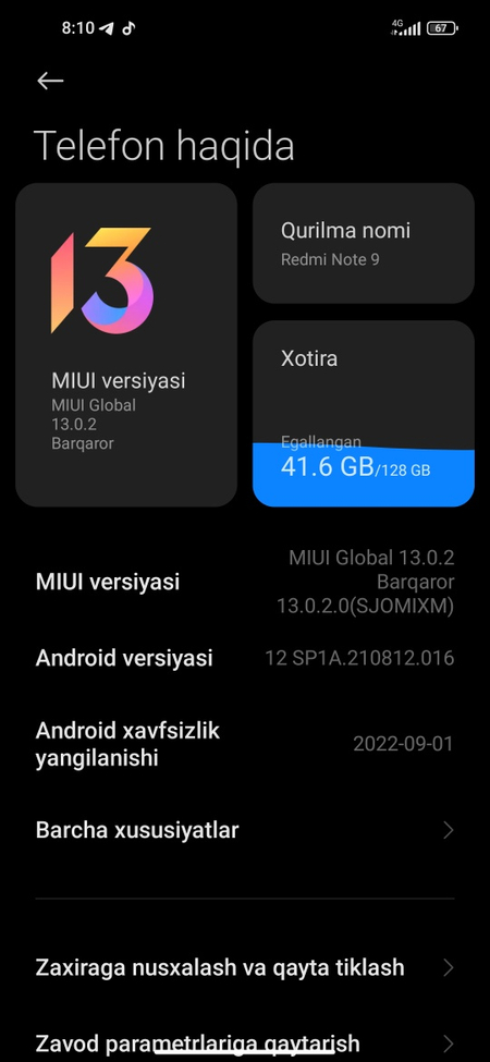 Redmi note 9 128 gb 4+2