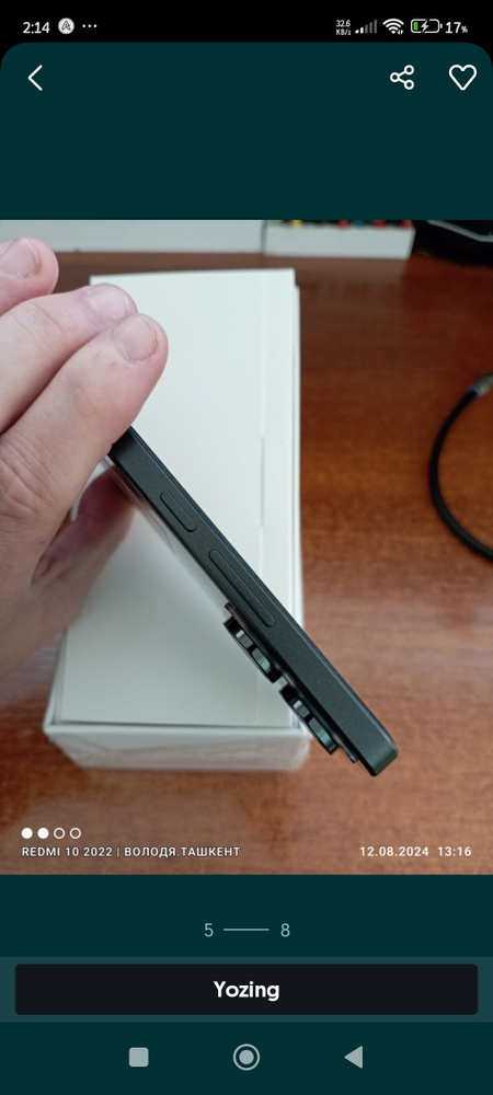 Redmi note 13 pro 1 kun oldin ocdim karopkadan 10/ 128