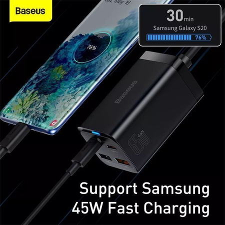 Baseus Gan3 Pro 65W Быстрое Зарядное устройство с проводом 100w