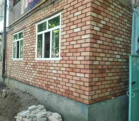 Кладка балконов облицовочной кирпичом, под ключ и рама решётка