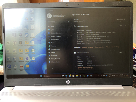 HP 250 RAM/ОЗУ: 8, SSD:512, Intel Core I 5/11, Зарядка: 2-3 соат