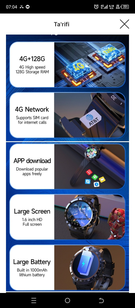Smartwatch 5 G telefon